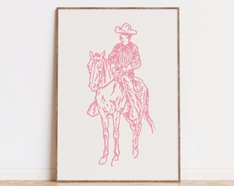 Pink Rodeo Poster Print Preppy Western Wall Art Cowgirl - Etsy