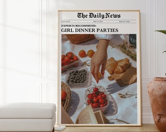 Girl Dinner College Apartment Print Funny Kitchen Prints - Etsy
