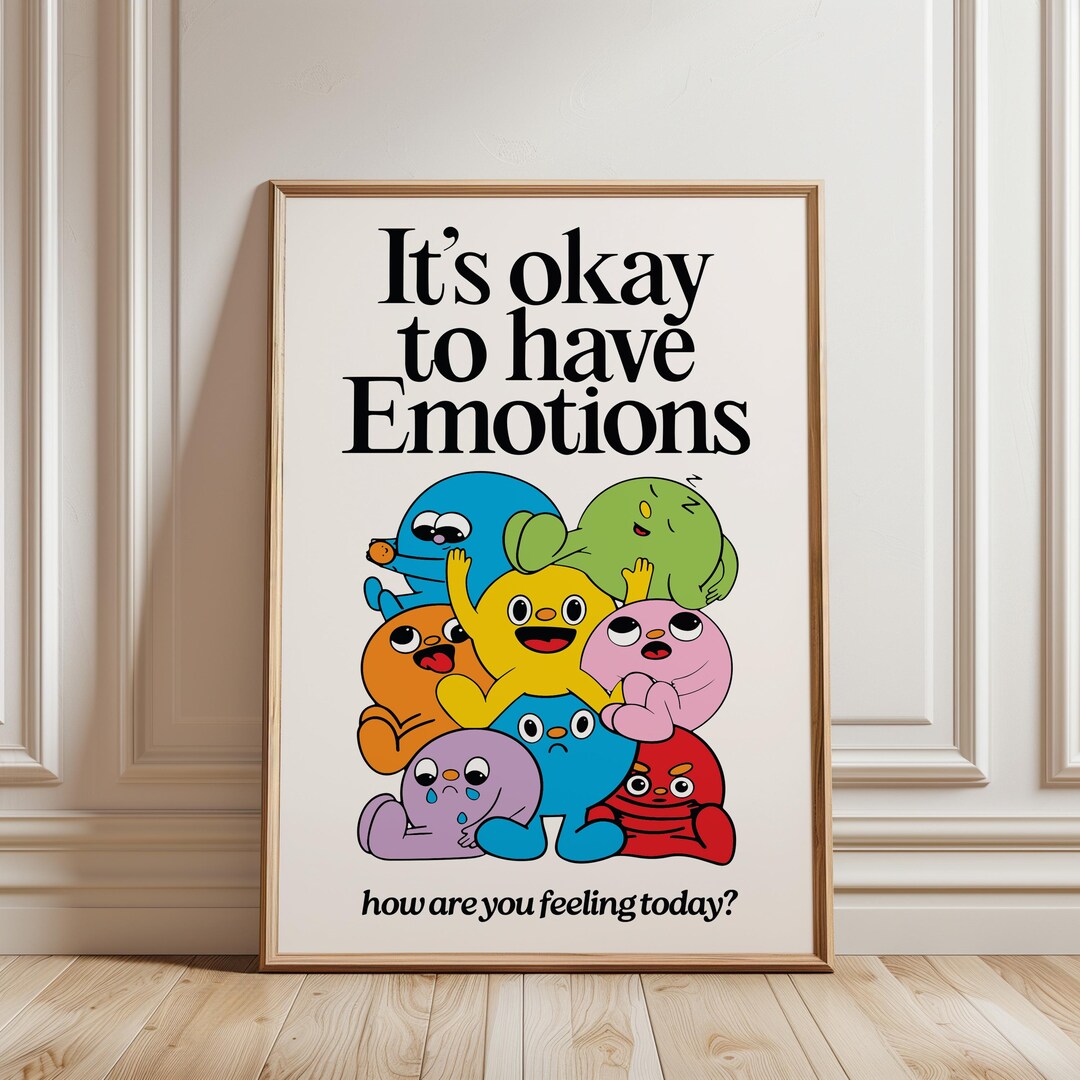 Emotions Wall Print, Feelings Chart Poster, Colorful Classroom Print ...