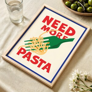 Pasta Kitchen Wall Art, Spaghetti Kitchen Print, Italian Kitchen Poster ...