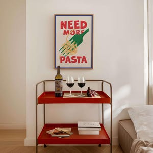 Pasta Kitchen Wall Art, Spaghetti Kitchen Print, Italian Kitchen Poster ...