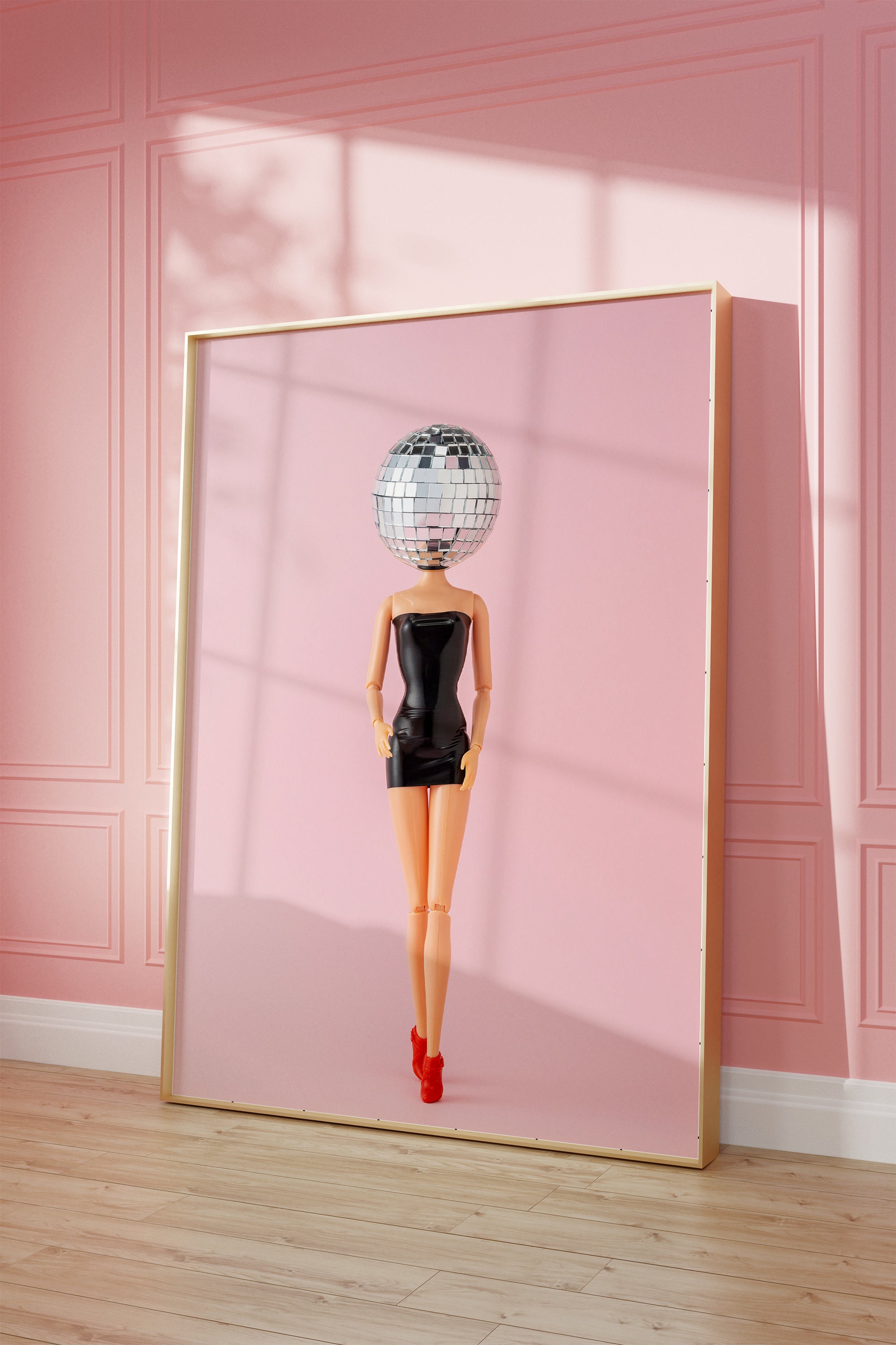 Retro Barbie Poster, Barbie Disco Ball, Barbie Pop Art, Preppy Poster