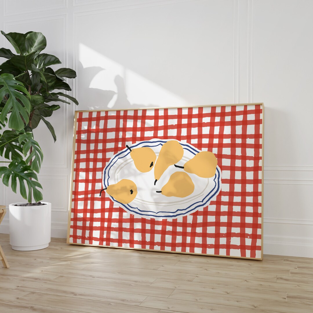 Horizontal Pear Print, Kitchen Ingredient Print, Fruits Kitchen Decor ...