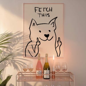 Fetch This Dog Poster, Typography Art Print, Dog Art Print, Funny Wall ...