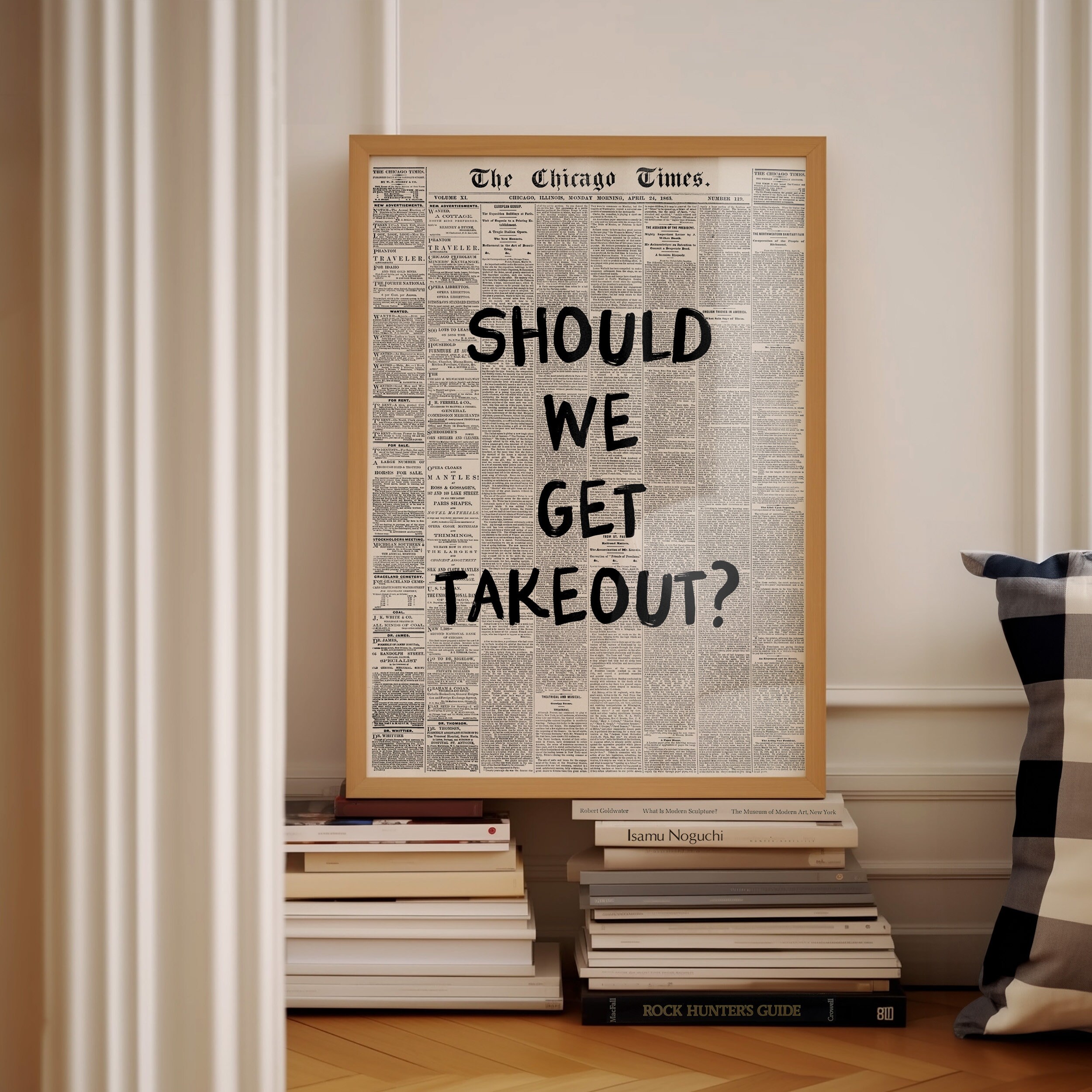 Should We Get Takeout? Newspaper Print - Retro Kitchen Art (digital ...