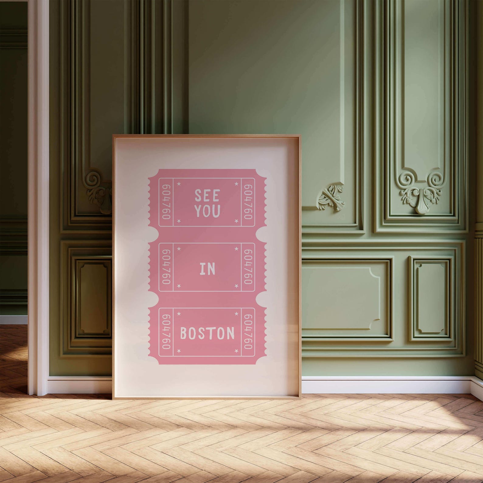 Boston Ticket Stub Print: Retro Travel Wall Art (digital Download) - Etsy