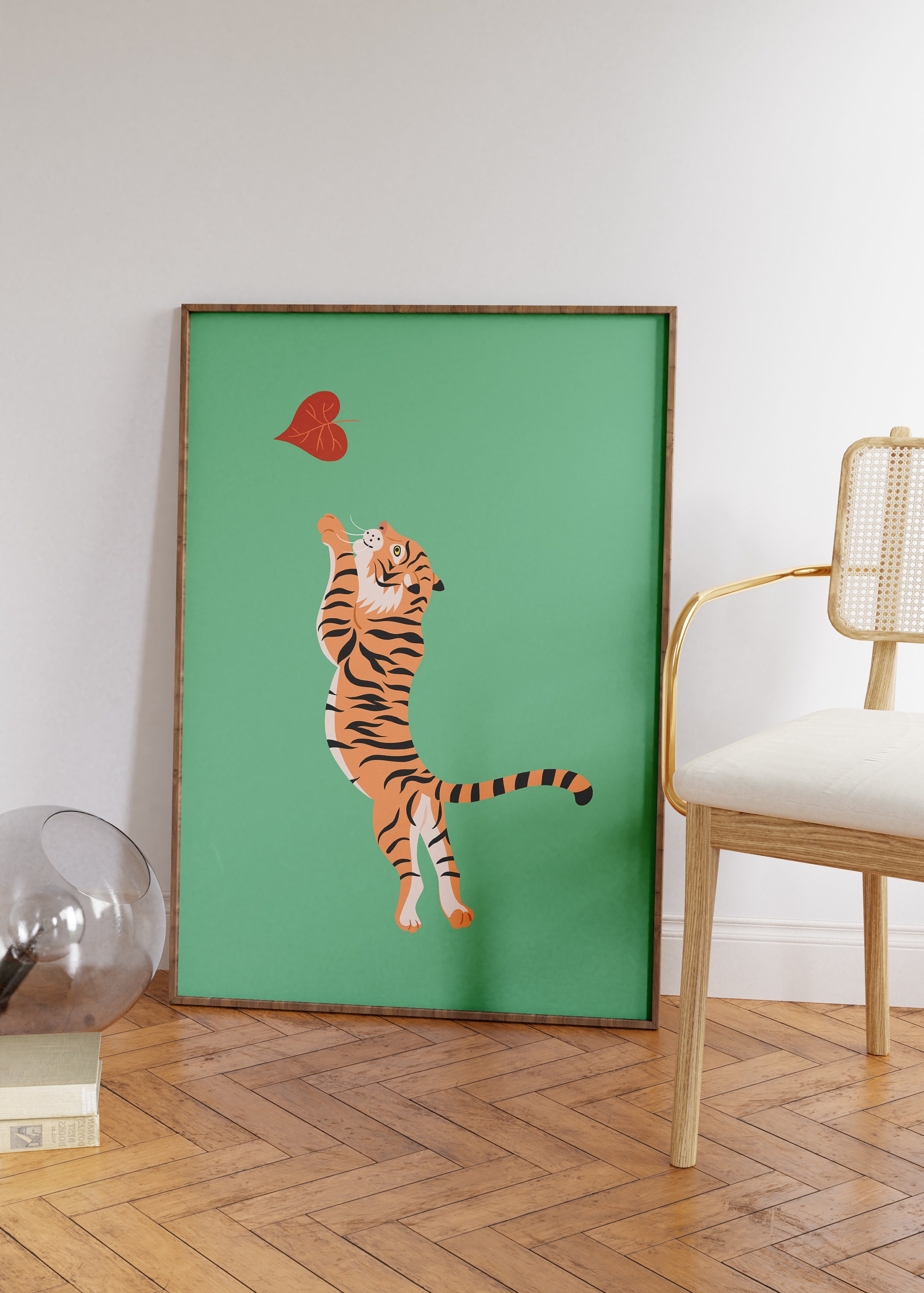 Green Tiger Art Print Leopard Poster Print Cheetah Wall Art - Etsy