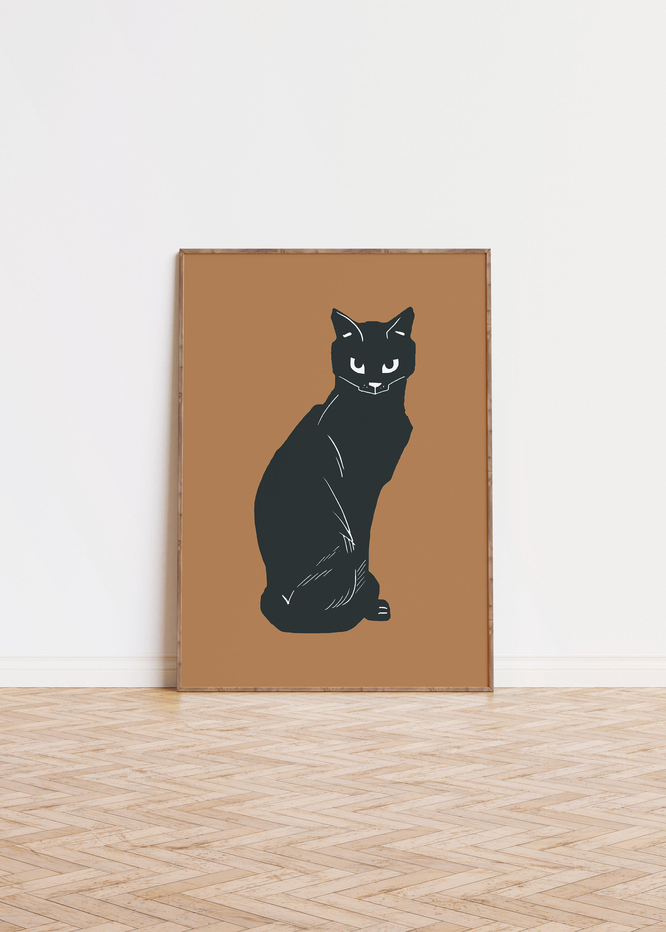 Black Cat Halloween Print Gothic Home Decor Neutral Spooky - Etsy