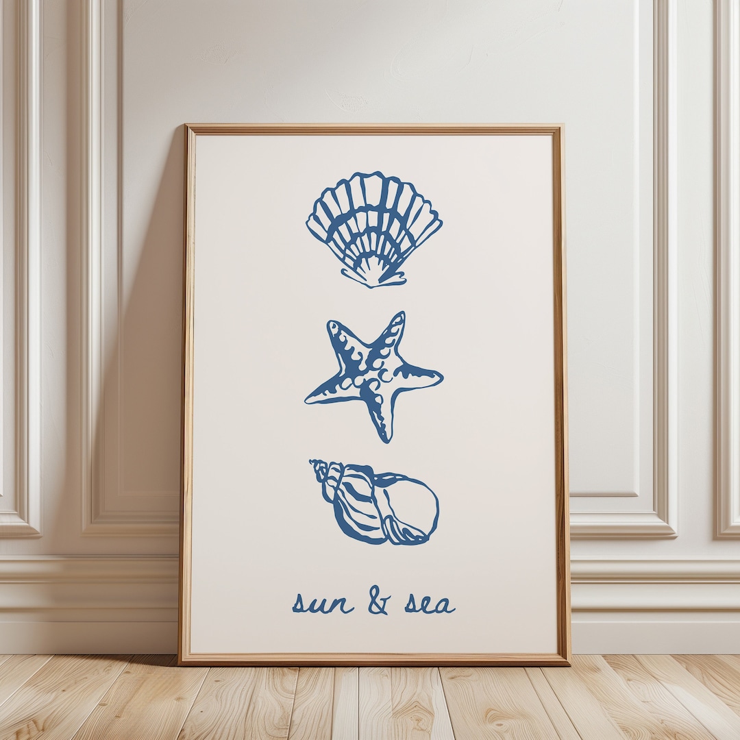 Sea Shells Coastal Print: Beach Wall Art (printable Artwork) - Etsy