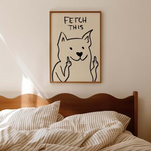 Fetch This Dog Poster, Typography Art Print, Dog Art Print, Funny Wall ...