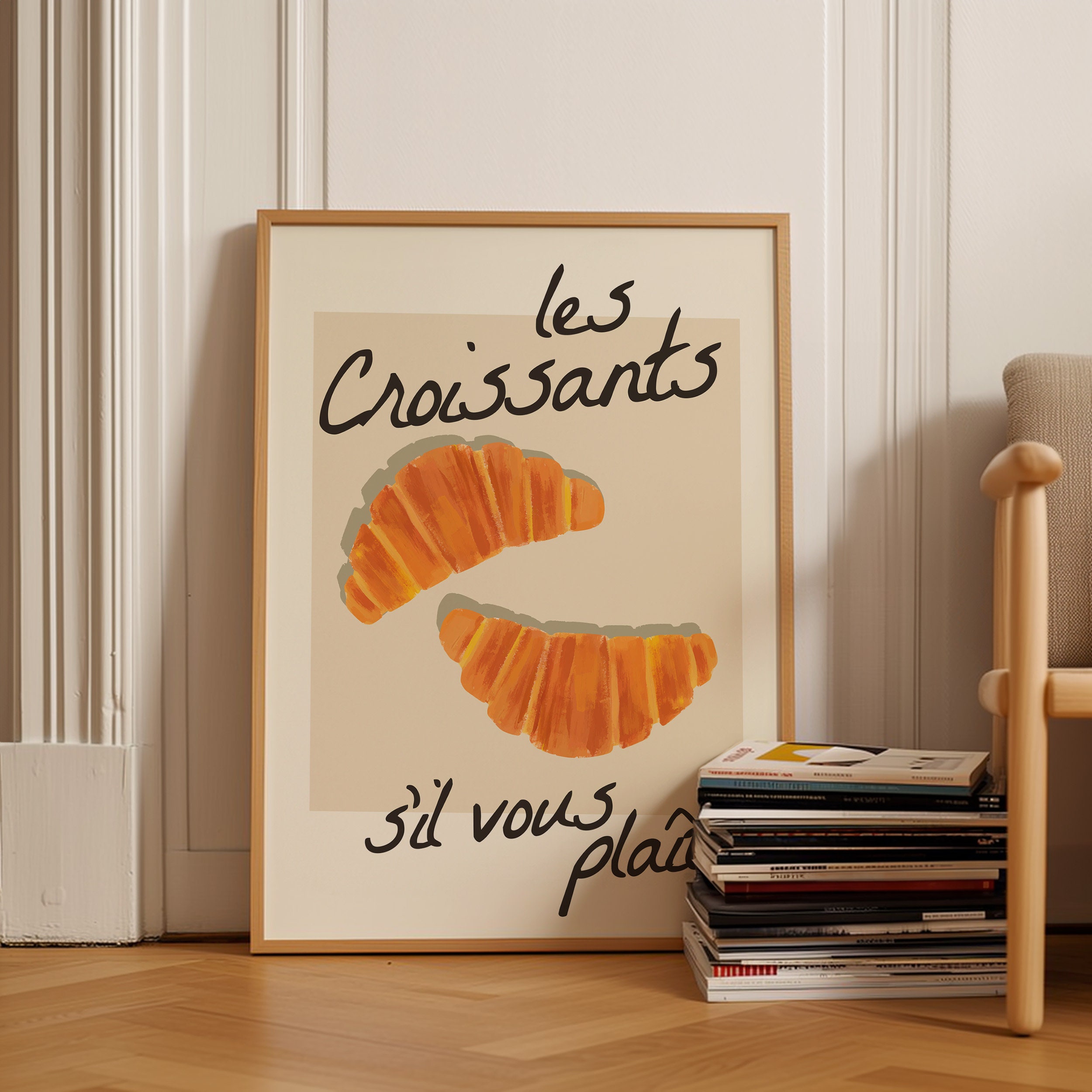 Croissants Print, Breakfast Print, Trendy Kitchen Wall Art, Kitchen ...