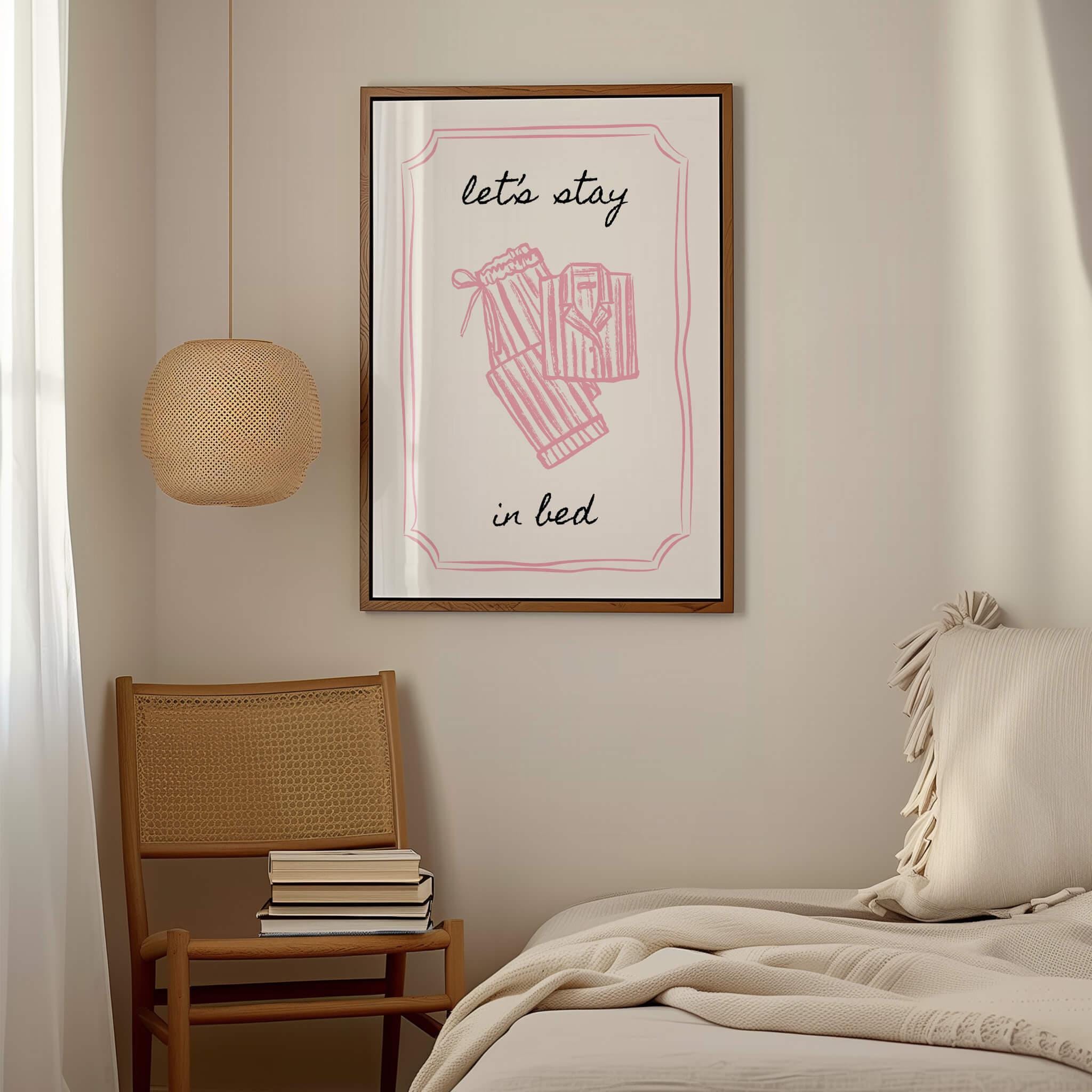Let's Stay in Bed Print, Above Bed Poster, Homebody Introvert Print ...