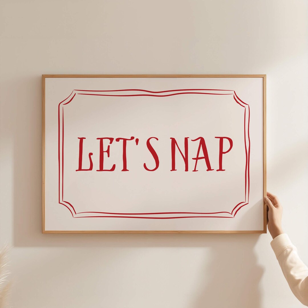 Let's Nap Above Bed Wall Print, Stay in Bed Print, Aesthetic Bedroom ...