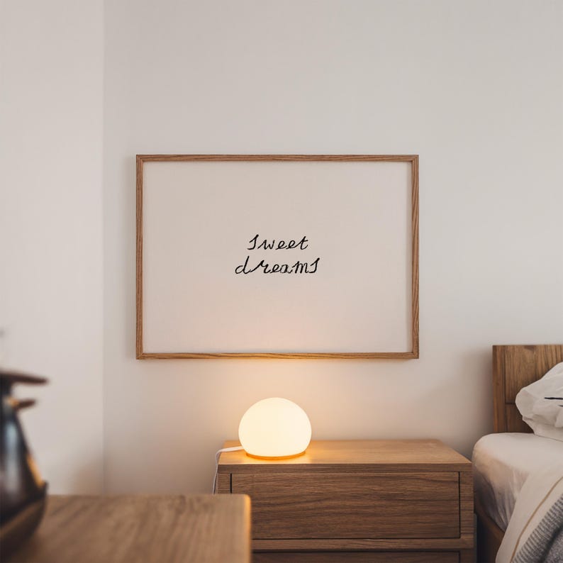 Sweet Dreams Print: Neutral Bedroom Decor, Minimalist Quote Wall Art ...
