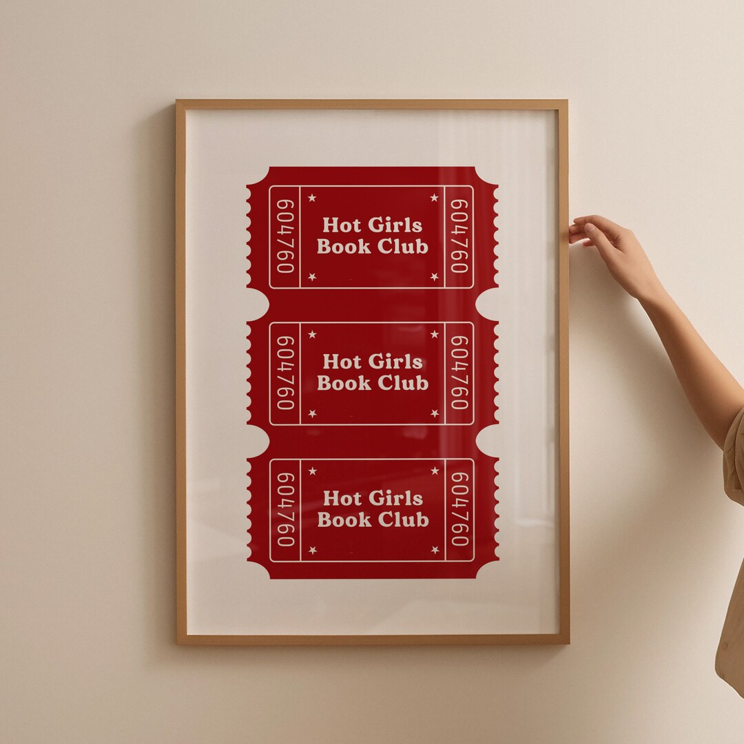 Hot Girls Read Books Club Print, Book Lover Ticket Print, Trendy Reader ...