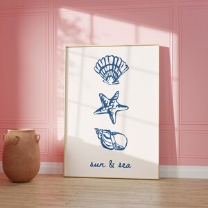 Sea Shells Coastal Print: Beach Wall Art (printable Artwork) - Etsy