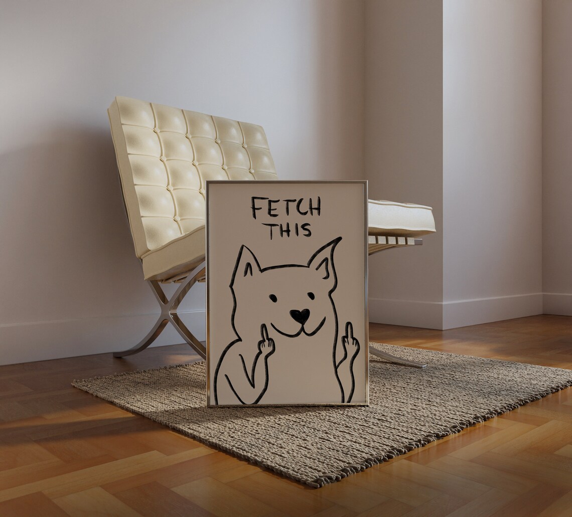 Fetch This Dog Poster Typography Art Print Dog Art Print - Etsy