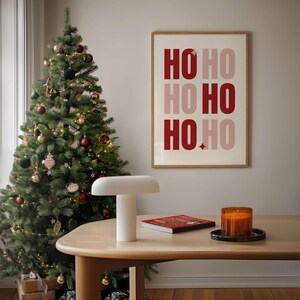 Ho Ho Ho Christmas Sign, Classic Christmas Poster, Trendy Christmas ...