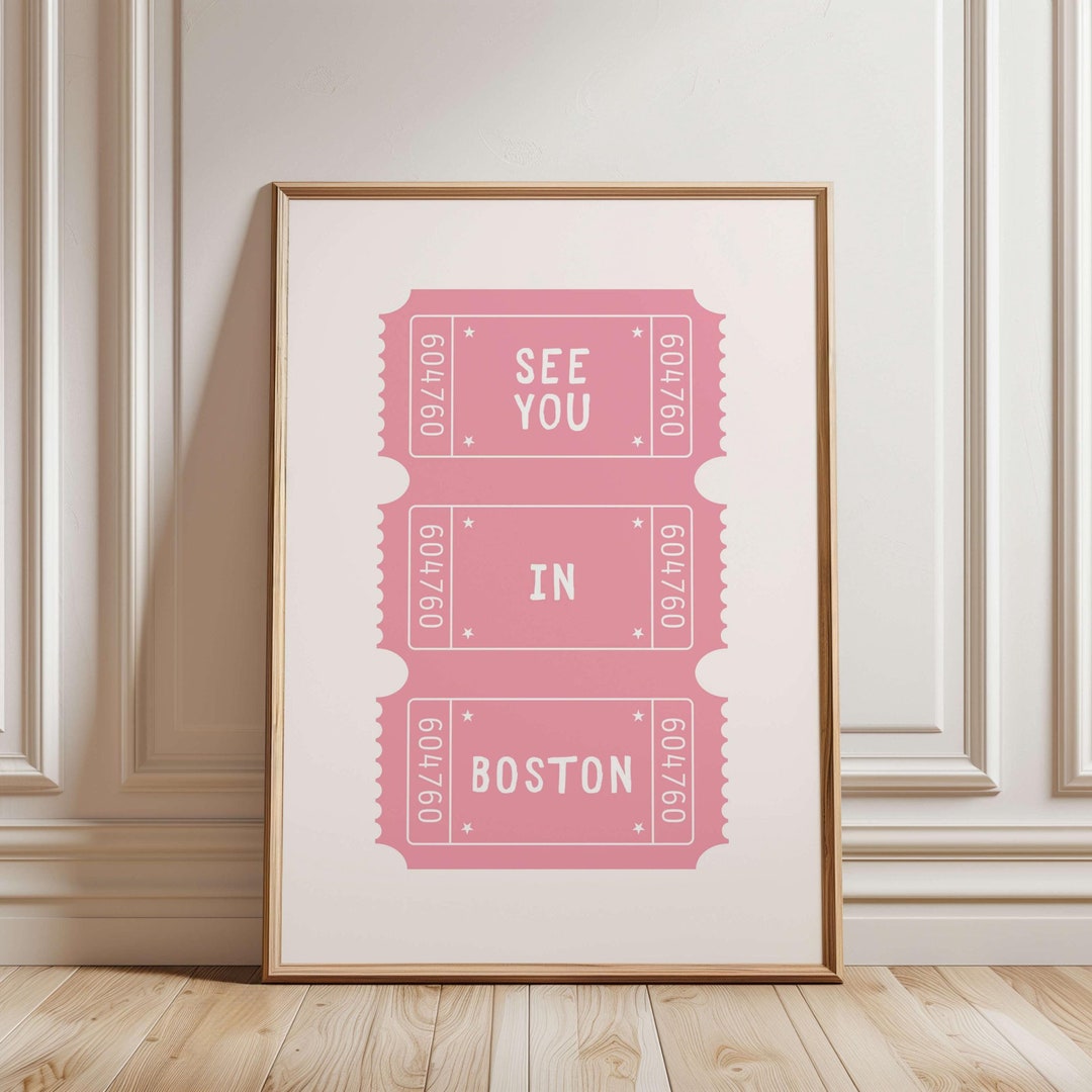 Boston Ticket Stub Print: Retro Travel Wall Art (digital Download) - Etsy