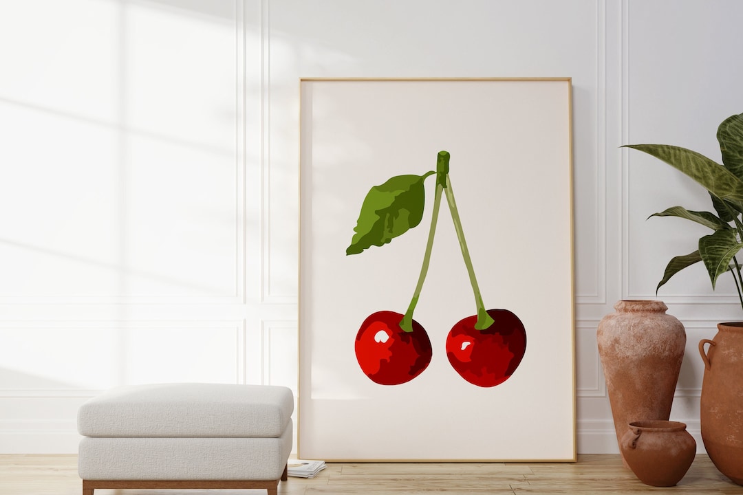 Trendy Cherry Poster: Funky Dorm Room Wall Art (digital Download) - Etsy