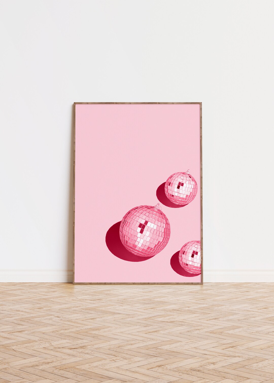 Pink Disco Ball Print, Disco Mirrorball, Disco Ball Print, Funky Disco ...