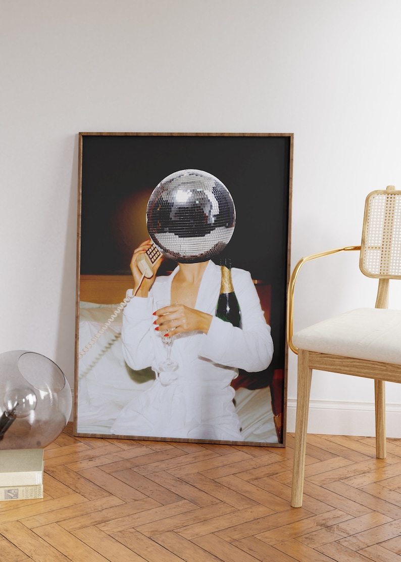 Disco Ball Print: Funky Apartment Wall Art (digital Download) - Etsy