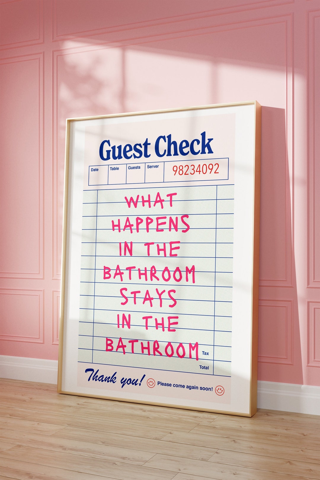 Trendy Funny Bathroom Wall Print, Toilet Wall Decor, Guest Check Prints ...