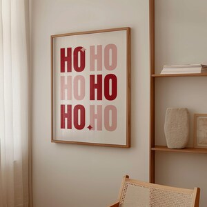 Ho Ho Ho Christmas Sign, Classic Christmas Poster, Trendy Christmas ...