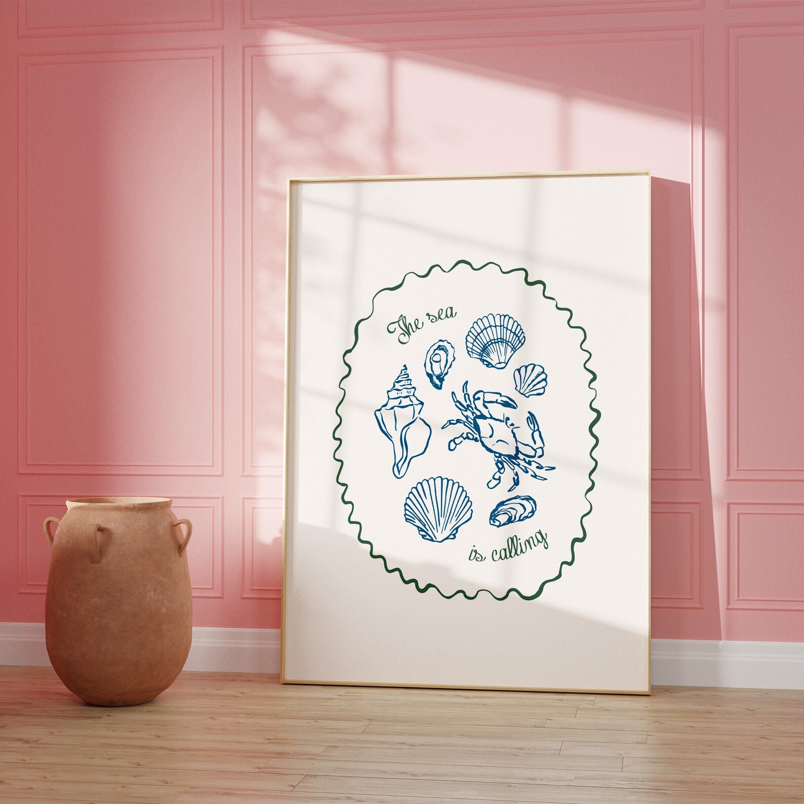 The Sea is Calling Print, Trendy Coastal Poster, Beachy Wall Prints ...