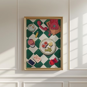 Poker Night Print, Retro Kitchen Wall Art, Trendy Bar Cart Print ...