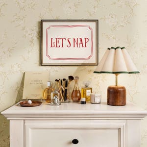 Let's Nap Above Bed Wall Print, Stay in Bed Print, Aesthetic Bedroom ...