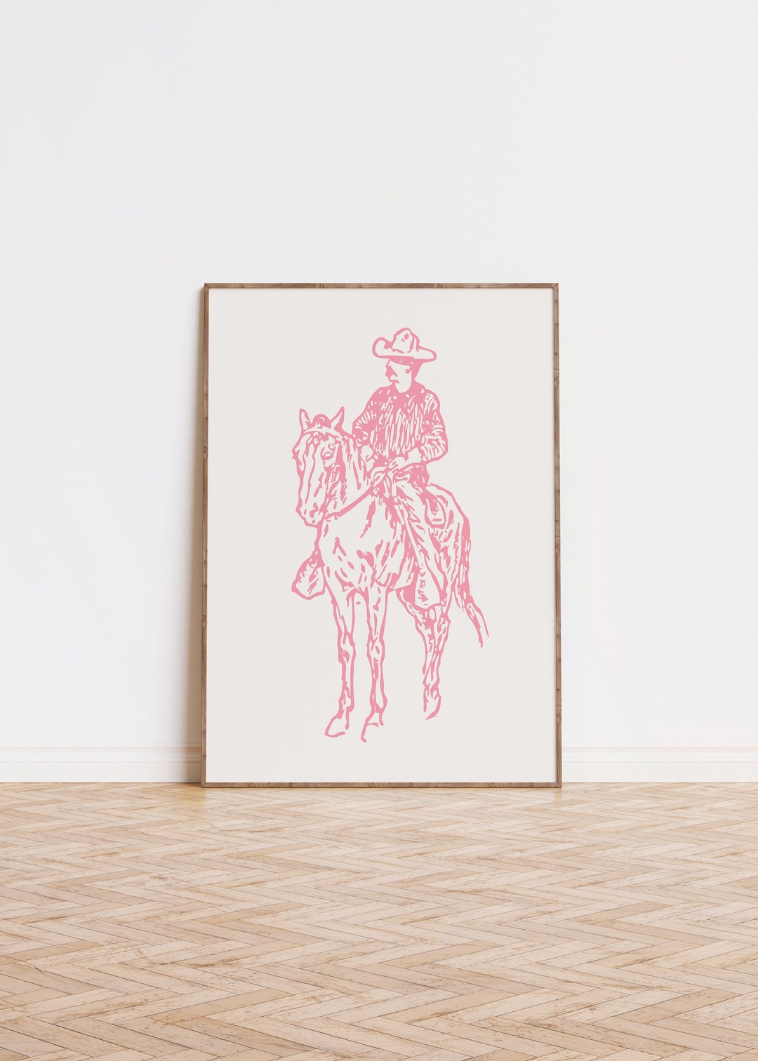 Pink Cowboy Print Preppy Wall Poster Pink Trendy Wall Art - Etsy