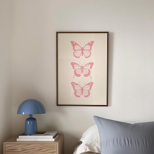 Pink Butterfly Print: Girly Dorm Room Wall Art (digital Download) - Etsy