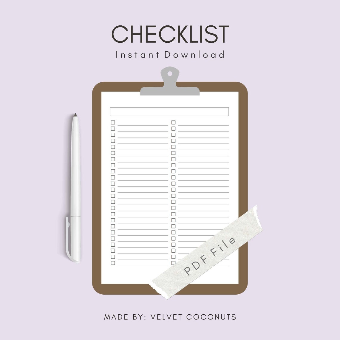 Checklist / to Do List Printable & Fillable Checklist - Etsy