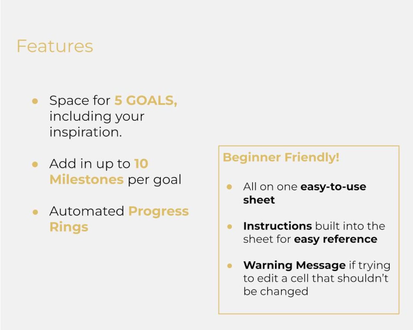 Simple Goal Setting Spreadsheet | Digital Goal Planner | Goal Progress ...