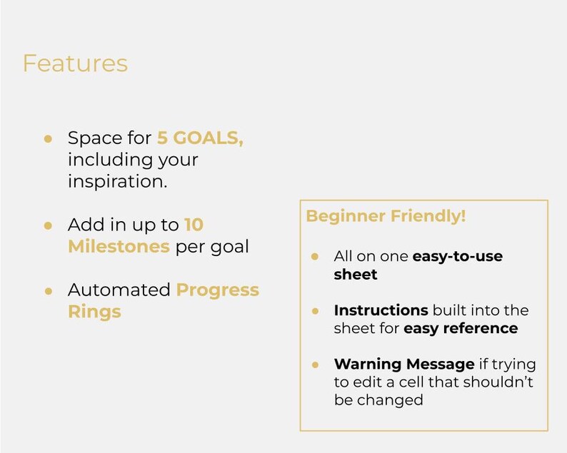 Simple Goal Setting Spreadsheet | Digital Goal Planner | Goal Progress ...