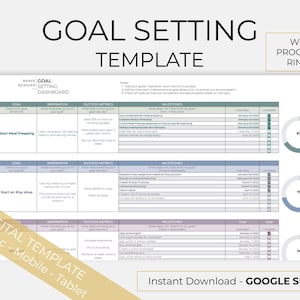 Simple Goal Setting Spreadsheet | Digital Goal Planner | Goal Progress ...