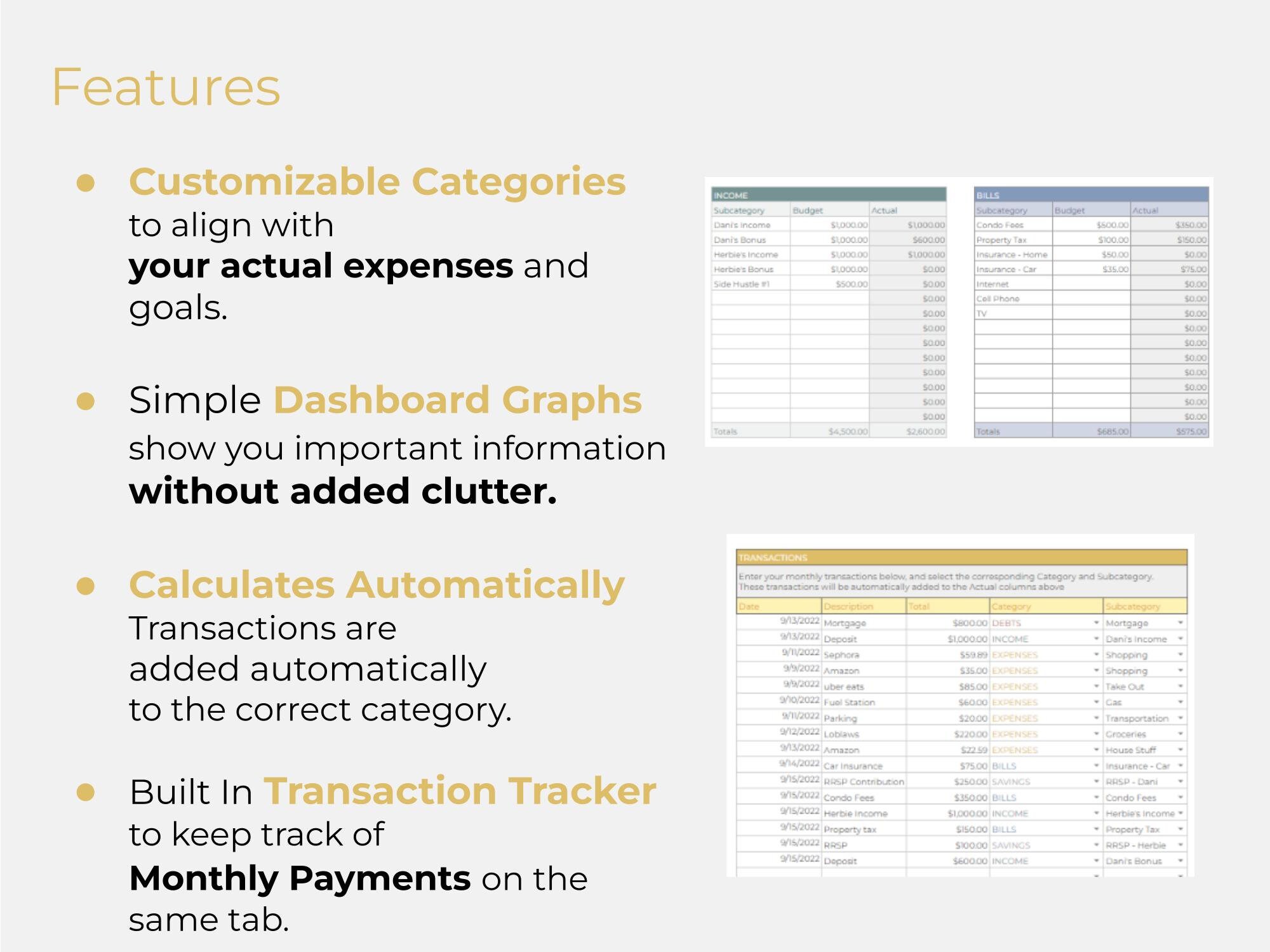 Simple Monthly Budget Template | Beginner Budget Spreadsheet ...