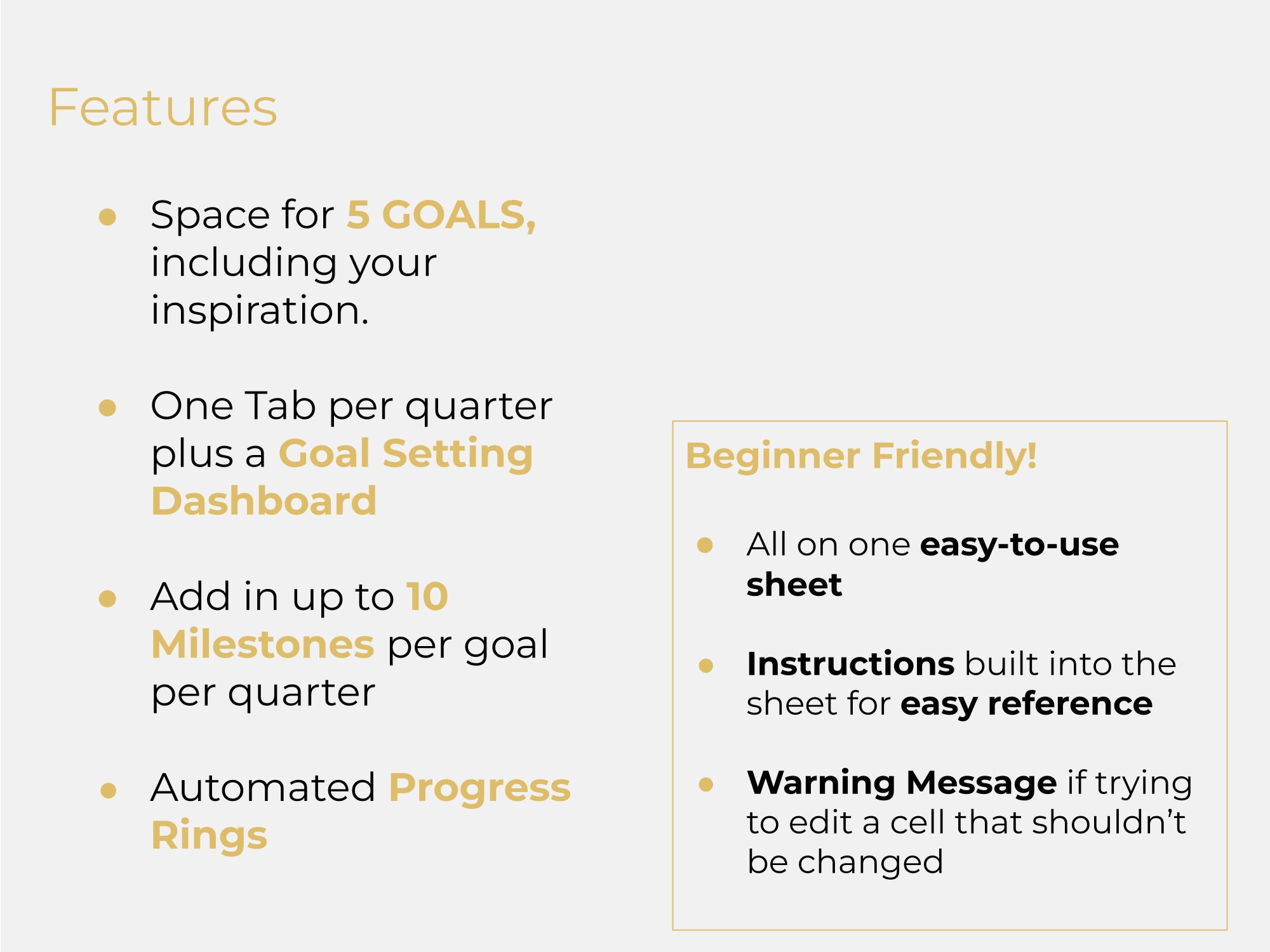 Quarterly Goal Setting Spreadsheet | Digital Goal Planner | New Year ...