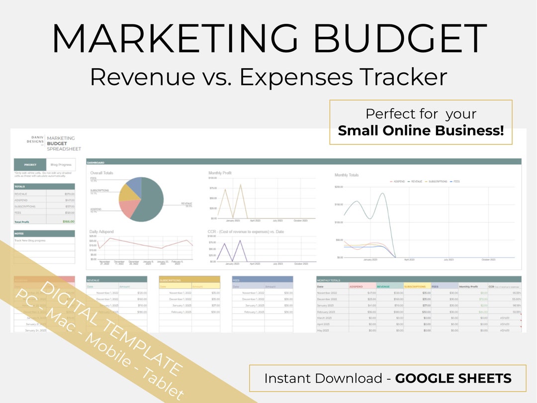 Marketing Budget Spreadsheet Marketing Campaign Template - Etsy