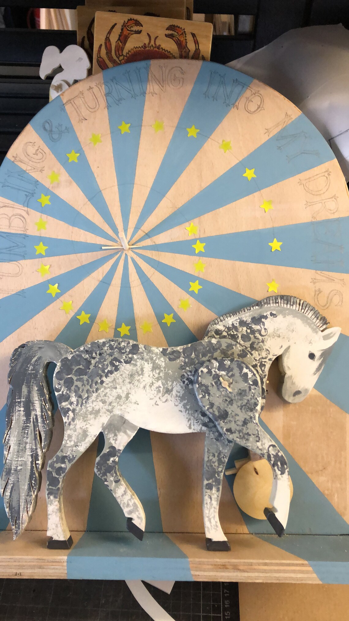 Tumbling & Turning Automata Acrobat on Her Beautiful Dapple Grey Horse ...