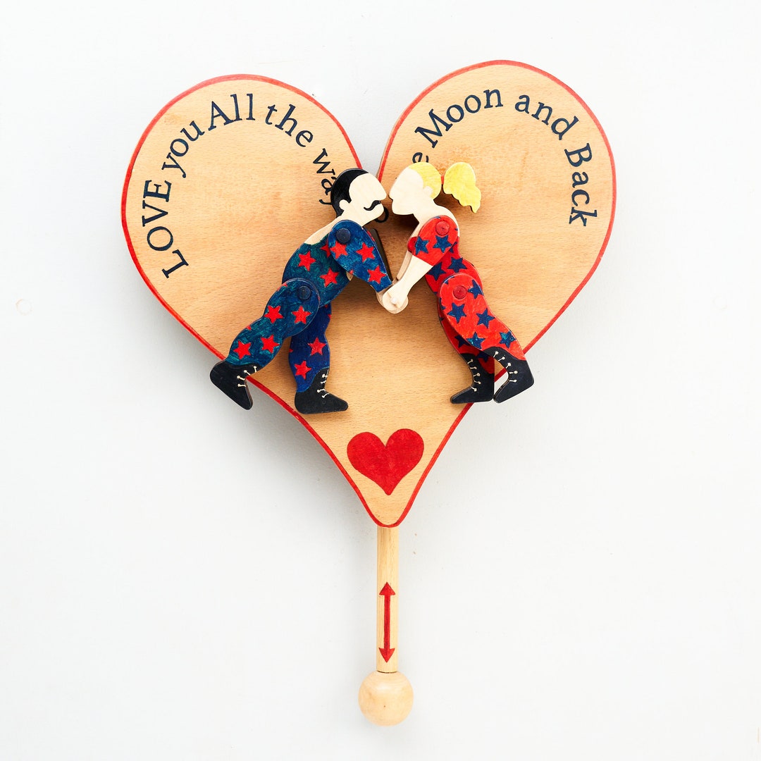 Love You All the Way to the Moon and Back, Couple Kissing Automata ...