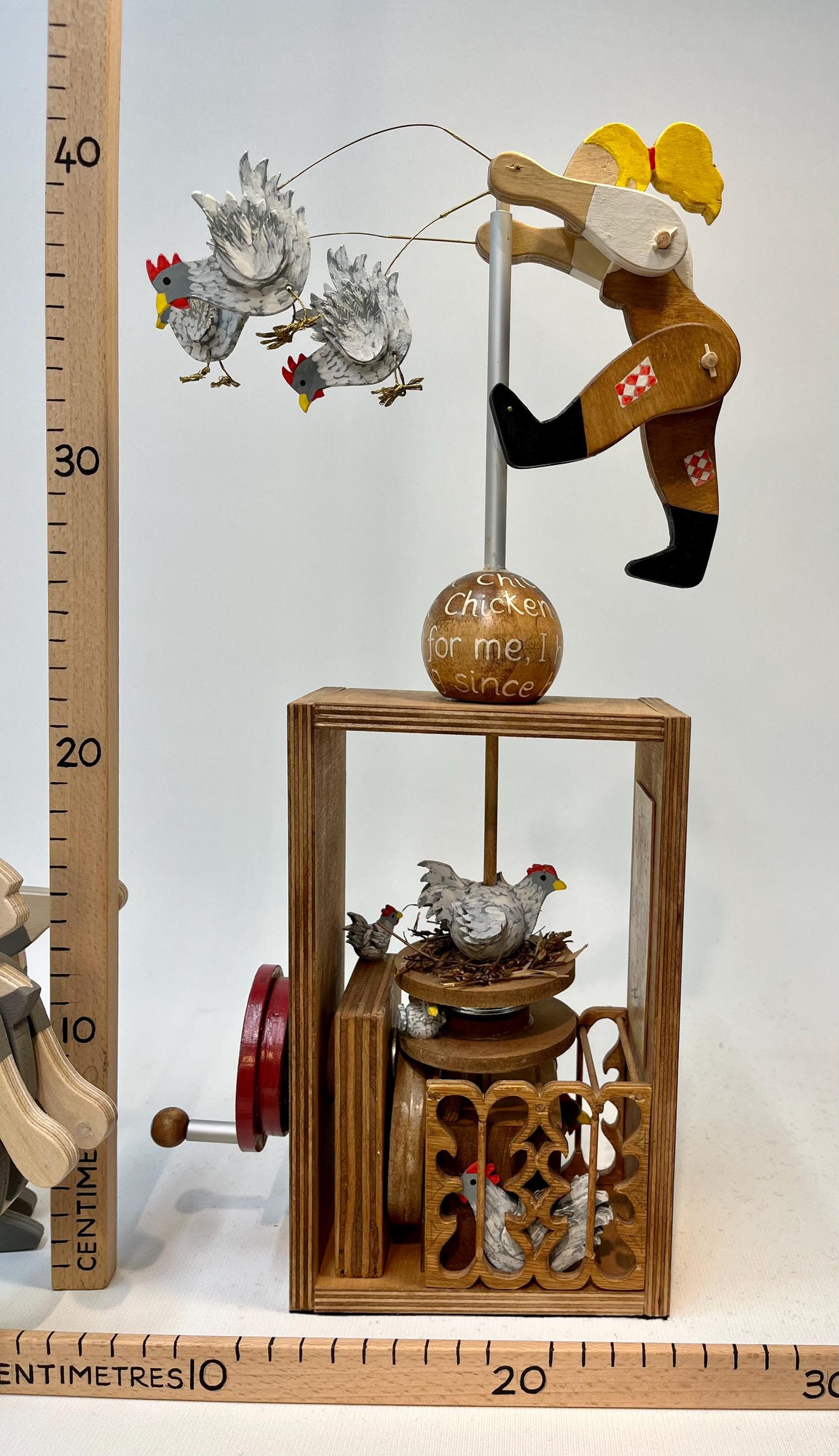 Unique Hand-cranked Wooden Automata: Chicken Catcher Scene - Etsy