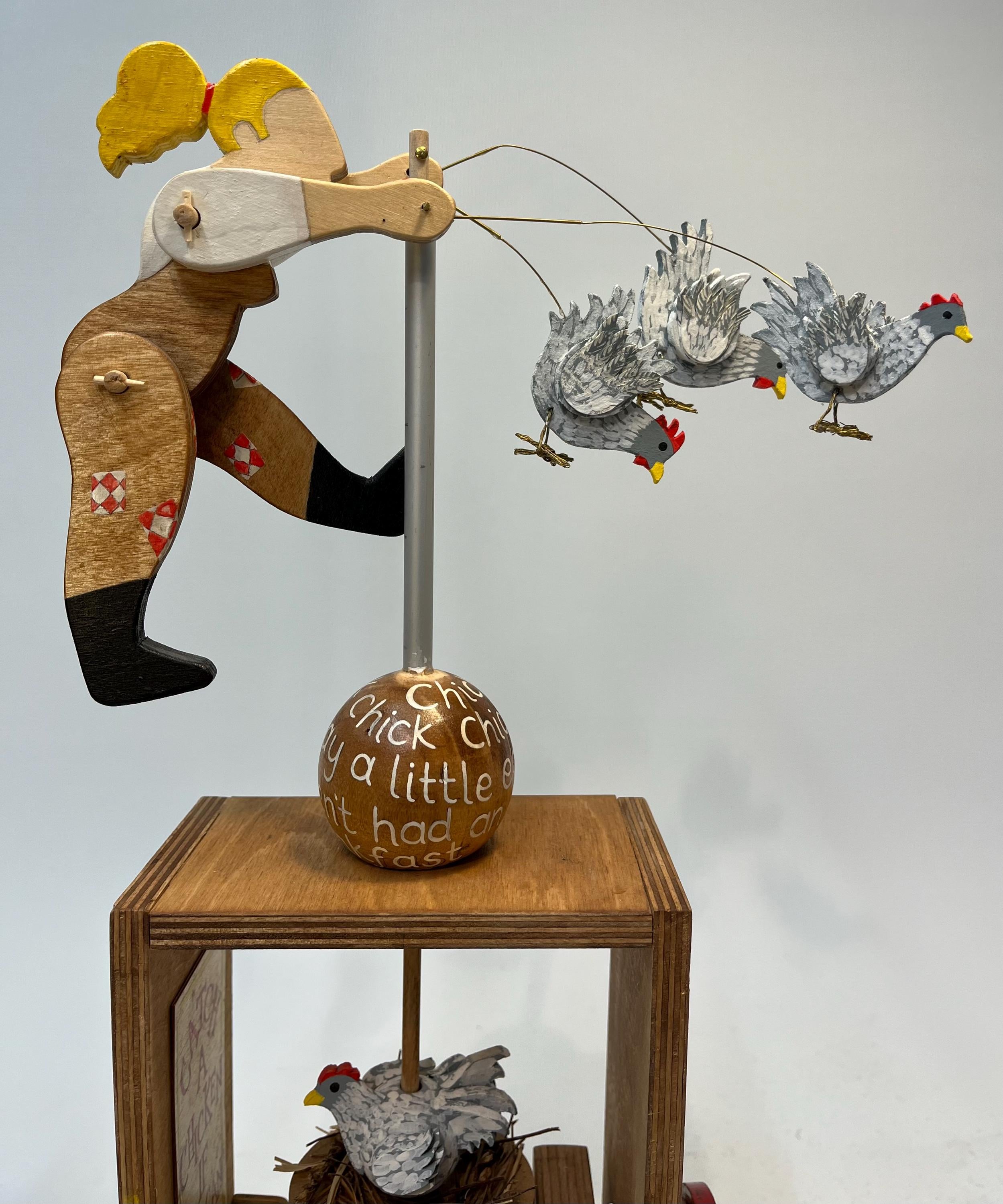 Unique Hand-cranked Wooden Automata: Chicken Catcher Scene - Etsy
