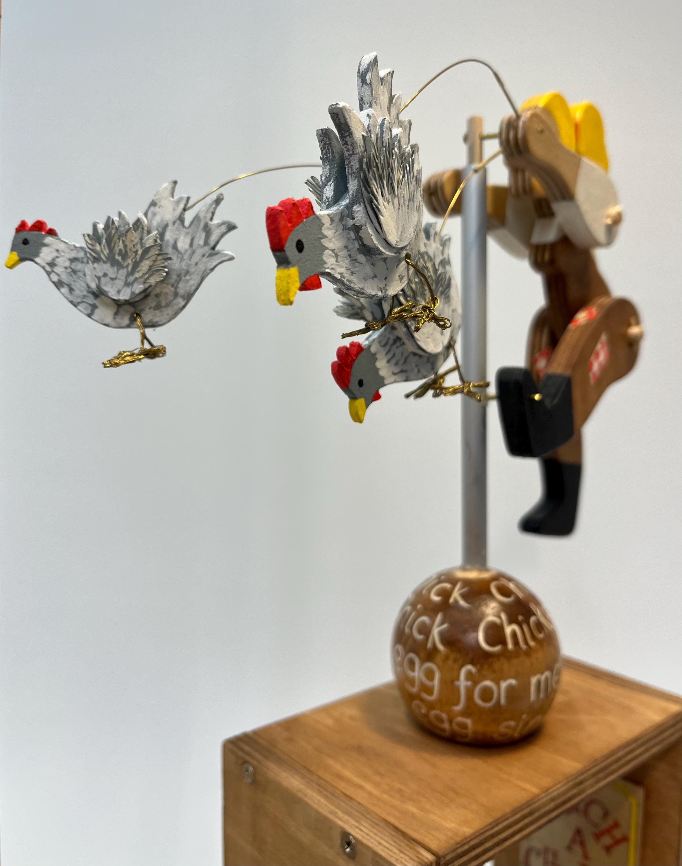 Unique Hand-cranked Wooden Automata: Chicken Catcher Scene - Etsy