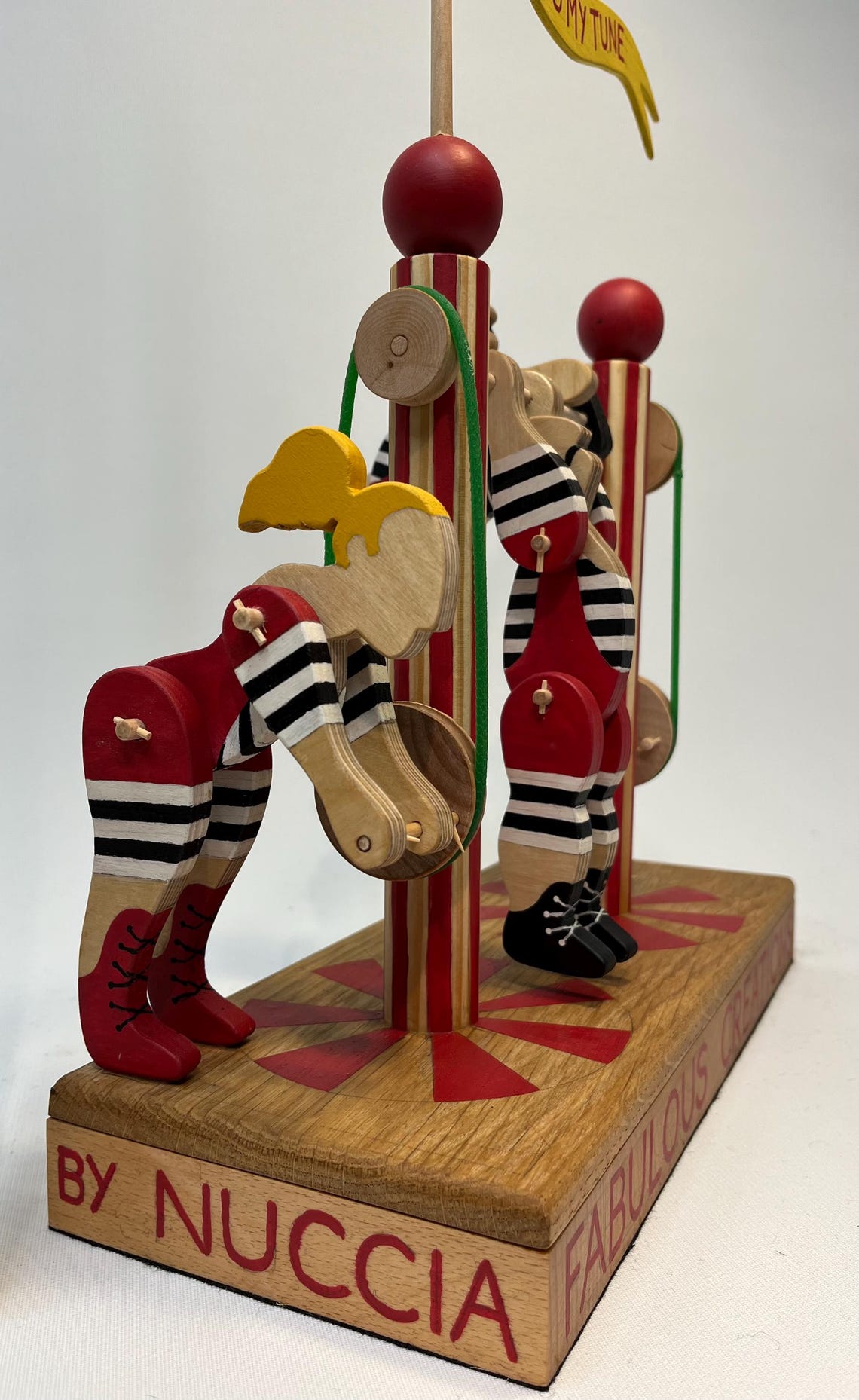 Handmade Unique One off Hand Cranked Wooden Painted Tumbling Acrobats ...