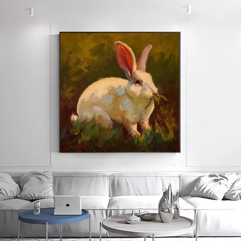 Rabbit Painting - Etsy