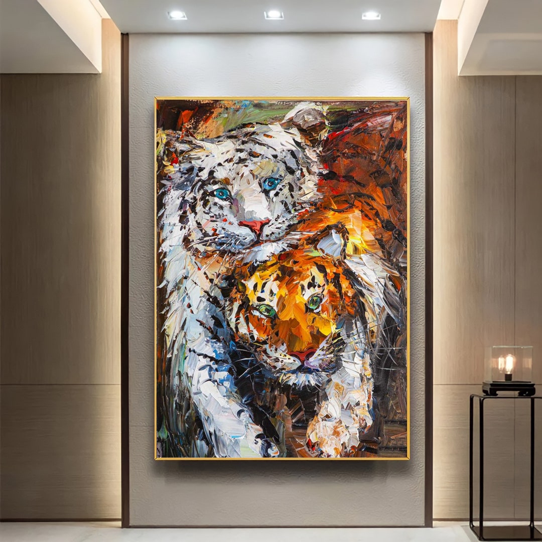Tigers, Animal Art, Heavy Textured Art, Animal Painting, Tiger Canvas ...