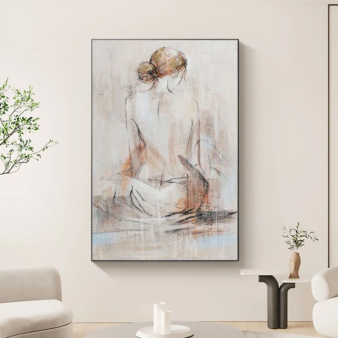 Woman Back, Oil Painting Canvas Original, Woman Wall Art, Beauty Art ...