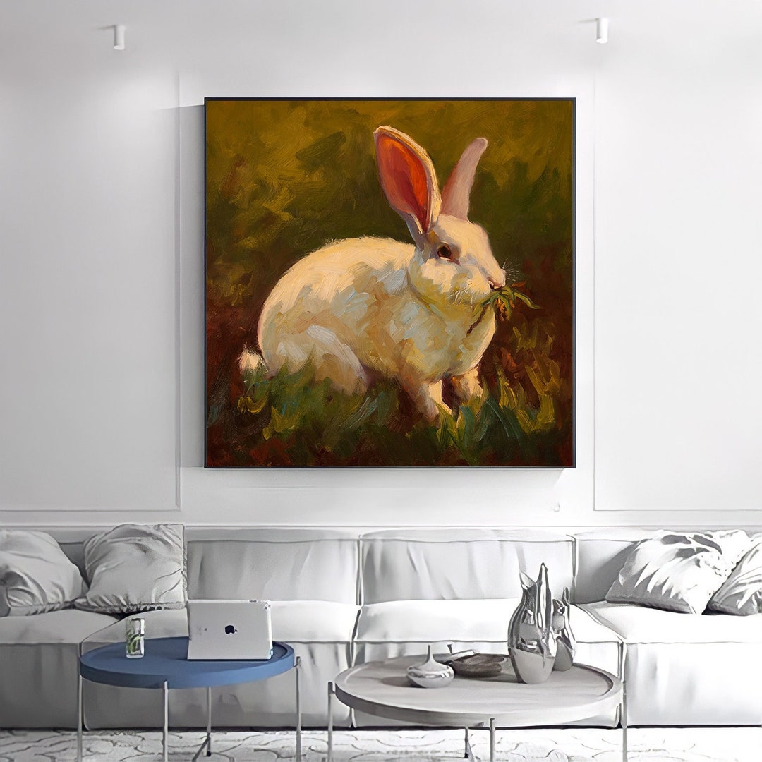 Rabbit Painting, Animal Painting, Rabbit Art, Heavy Textured Art ...